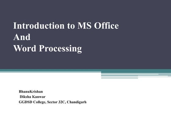 Ms office introduction | PPTX | Desktop Publishing | Computer Software ...