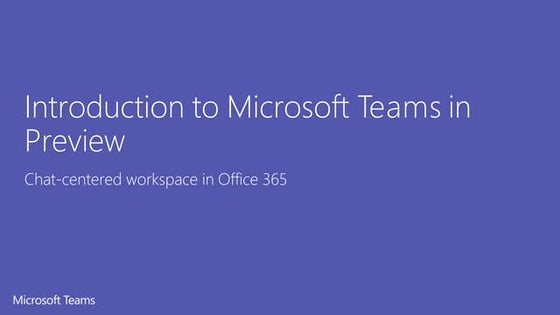 Microsoft Teams - User Guide Presentation | PDF
