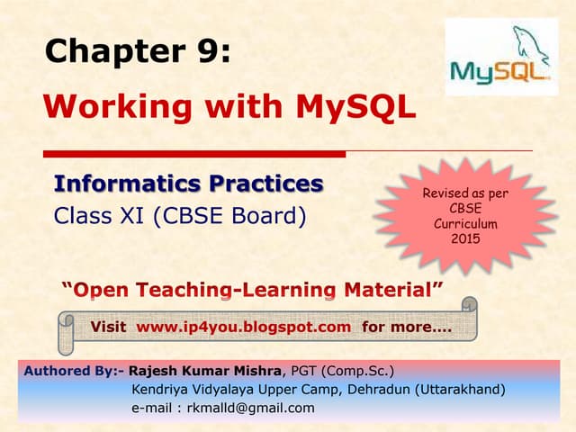 Introduction To Mysql And Introduction To Basic Queries Ppt 9230