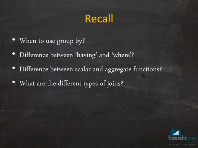 Introduction To Mysql Part 3 Pptx Databases Computer Software And Applications