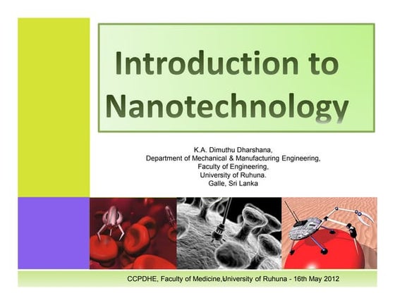 Introduction of Nanotechnology | PPTX | Chemistry | Science