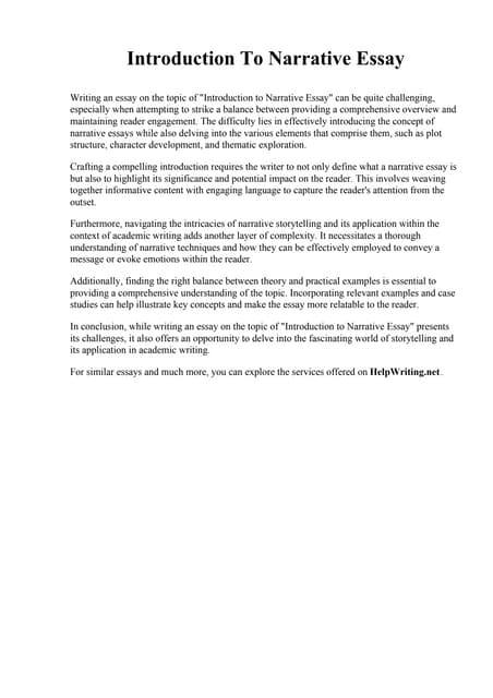 Introduction To A Narrative Essay Examples.pdf