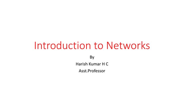 Introduction To Networks Computer Networking Pptx