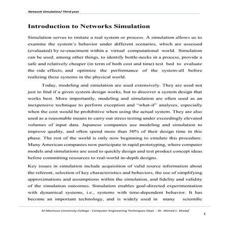 Introduction to networks simulation | PDF | Computer Networking | Computing