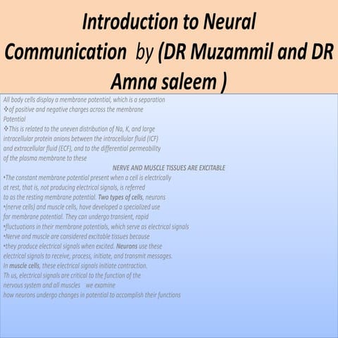 Introduction to neural communication | PPTX