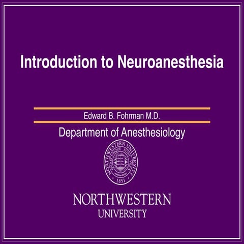 Edward Fohrman | Introduction to Neuroanesthesia | PDF