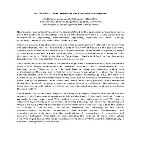Introduction to neuromarketing and consumer neuroscience | DOCX ...