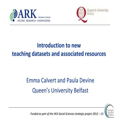 Introduction to NILT survey teaching datasets and resources - Emma ...