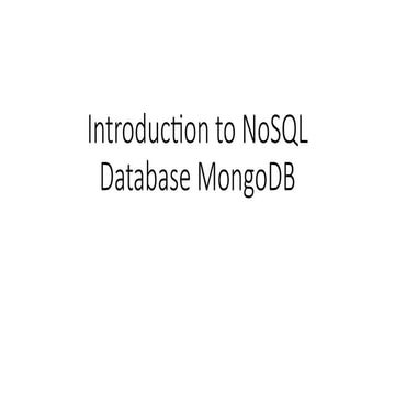 Introduction to NoSQL Database MongoDB.pptx
