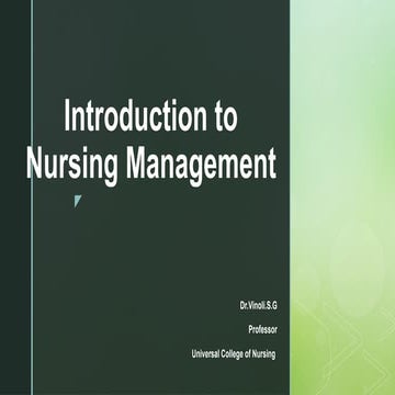Introduction to Management and Nursing Management | PPTX