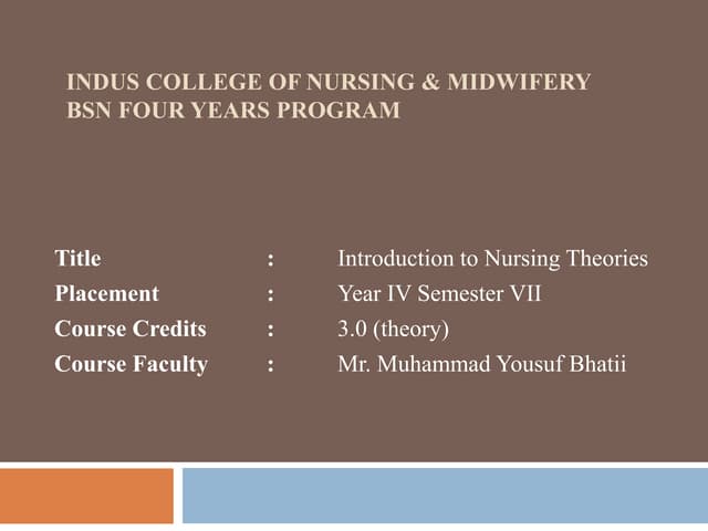 Chapter 2 significance of nursing theory as a discipline and profession ...