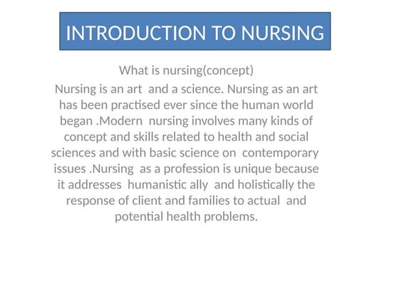 NURSING AS A PROFESSION | PPTX