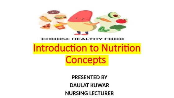INTRODUCTION OF NUTRITION UNIT 1.pptx bsc nursing 2nd sem | PPTX