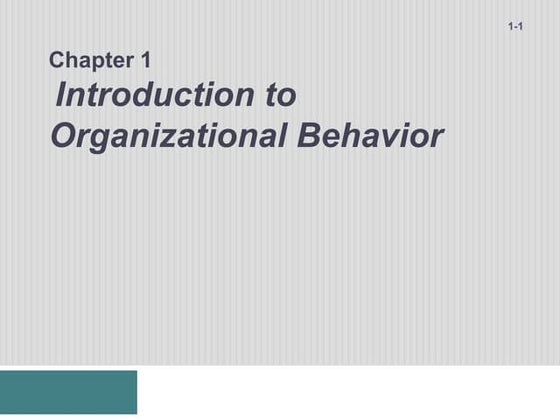 OB Chapter 1 Robbins | PPT