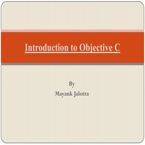 Introduction To Objective C Ppt