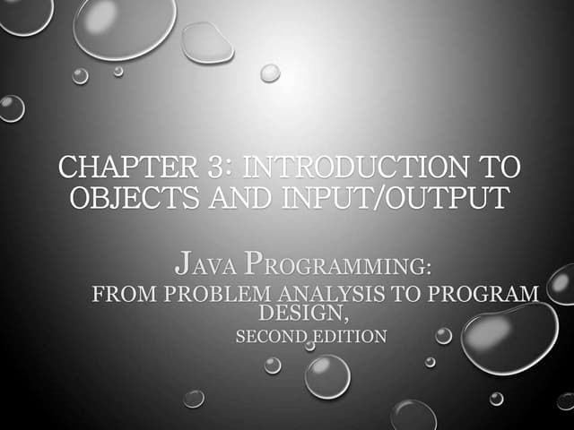 Introduction To Objects And Inputoutput Ppt