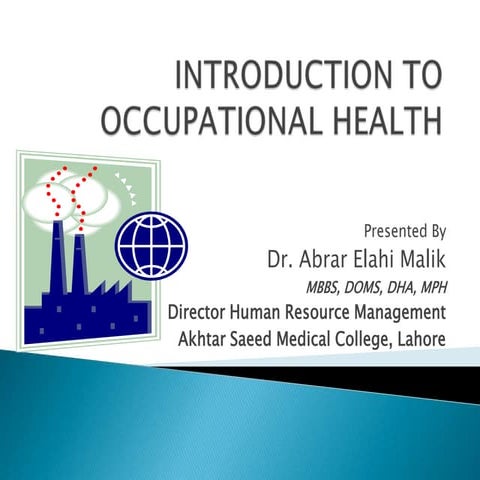 Introduction to occupational health | PPTX