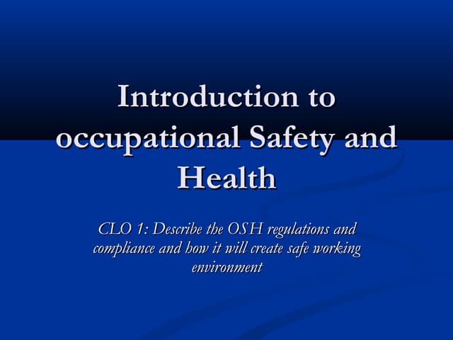 Importance of Occupational Safety | PDF