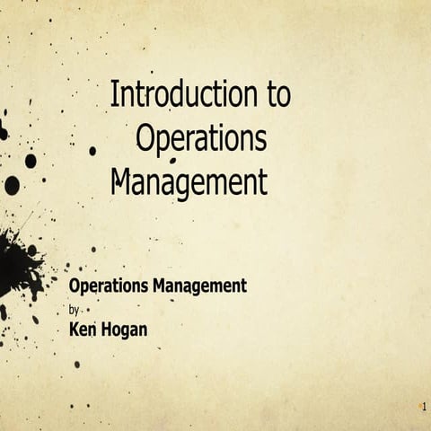 Introduction to OM | PPT