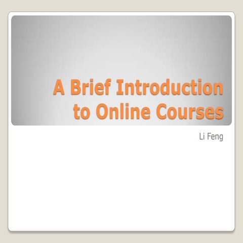 Introduction to online courses | PPTX