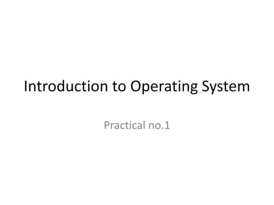 Operating System Ppt