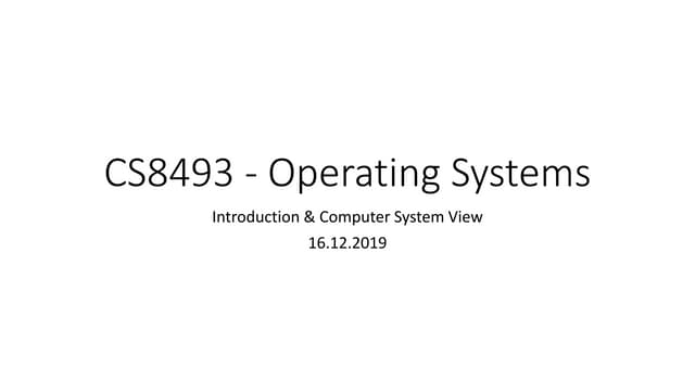 Operating System - Introduction | PPTX