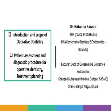 Introduction to operative dentistry and Patient assessment.pptx