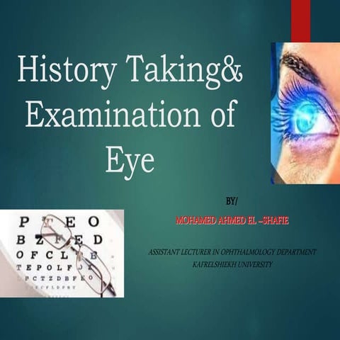 Basic ophthalmological examination in OPD | PPTX
