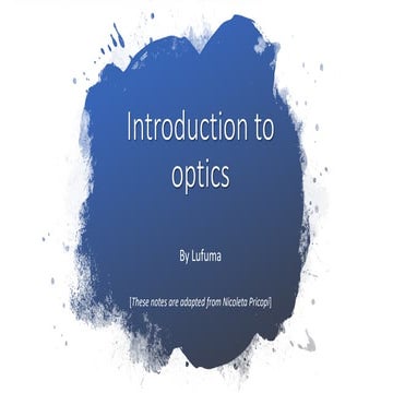 Introduction to optics and wave properties | PPT