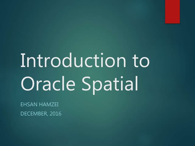 Introduction To Oracle Spatial Ppt 2486
