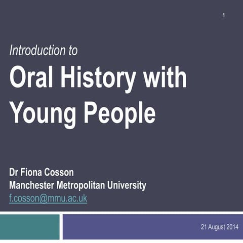 Oral history guidelines