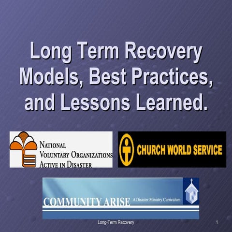 Introduction To Organizing And Effective Long Term Recovery Process In ...