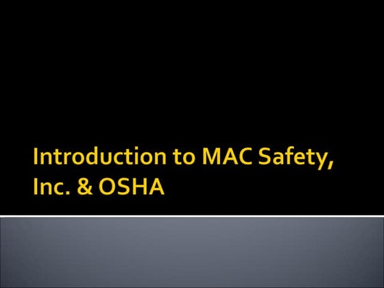 Mac Safety, Inc presentations
