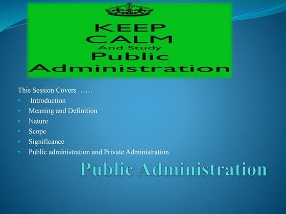 Introduction To Public Administration Pptx