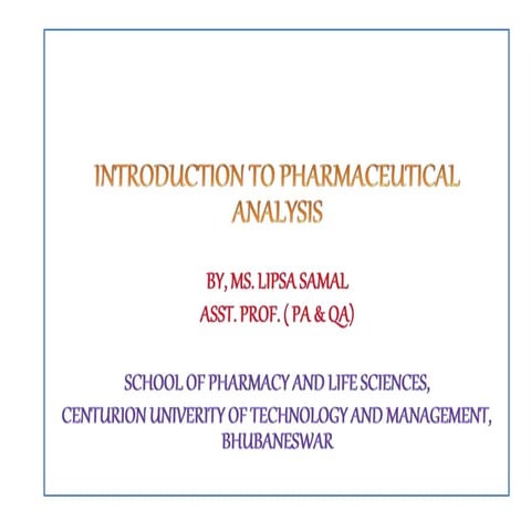 Introduction to pa | PPTX | Chemistry | Science