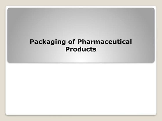 Pharmaceutical Packaging tablet and capsules | PPT