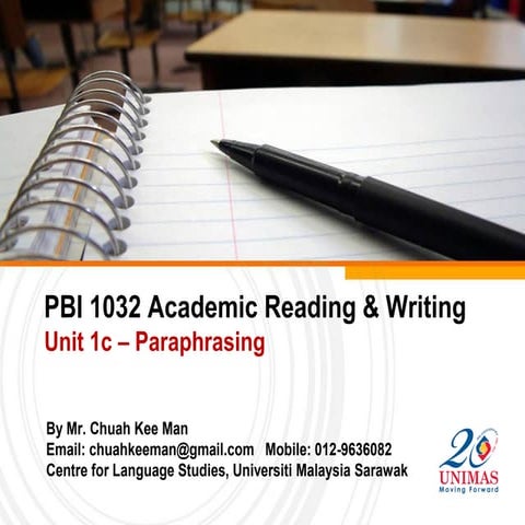 Introduction to Paraphrasing | PPTX