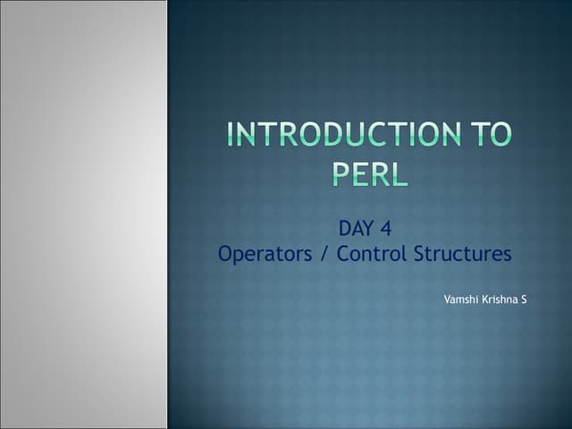 Introduction To Perloperators Ppt Programming Languages Computing 3950