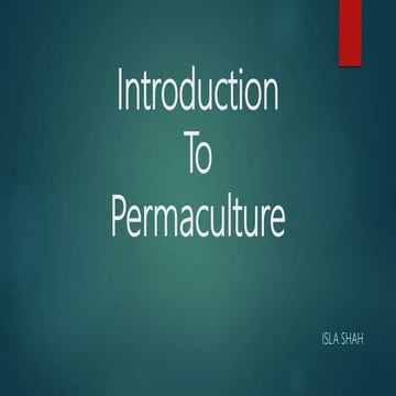 Introduction to permaculture @1 | PPT