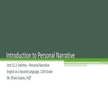 Introduction to personal narrative | PPT