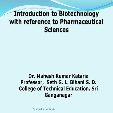 Introduction to Pharmaceutical Biotechnology | PDF
