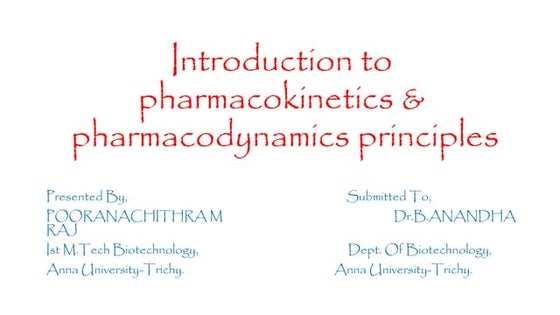 Pharmacokinetics | PPT