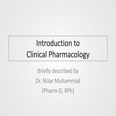 Introduction to pharmacology | PPT