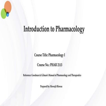 Introduction to pharmacology | PPTX