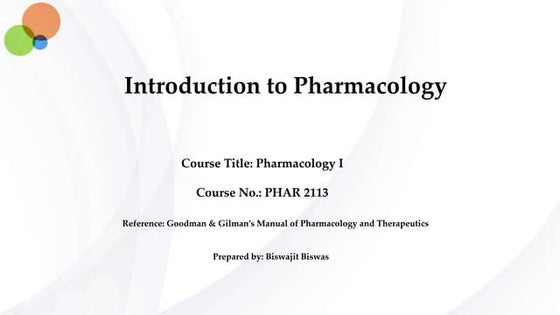 Introduction pharmacology practical | PPT