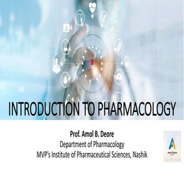 Introduction to Pharmacology | PPT