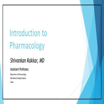 Introduction to pharmacology | PPTX
