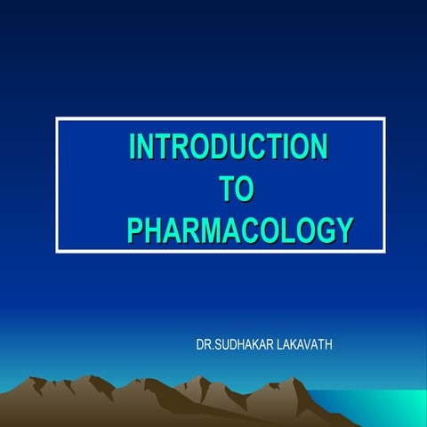 Introduction to Pharmacology.power point | PPT