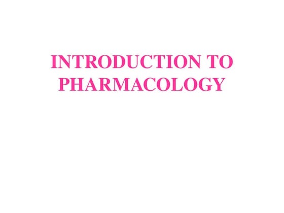 Introduction to pharmacy | PPT