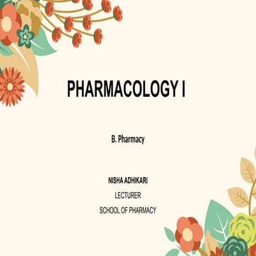 Introduction to Pharmacology-History and Basic Terminology Used | PPTX